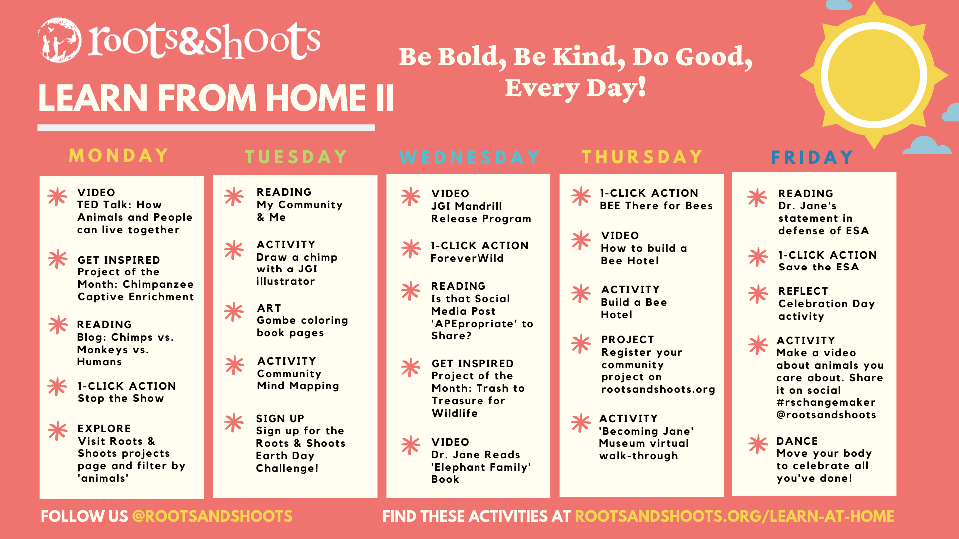 WEEK II AT HOME SCHEDULE - Roots & Shoots