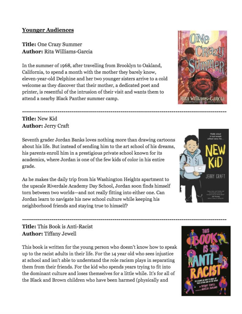 Anti-Racist Reading List - Roots & Shoots